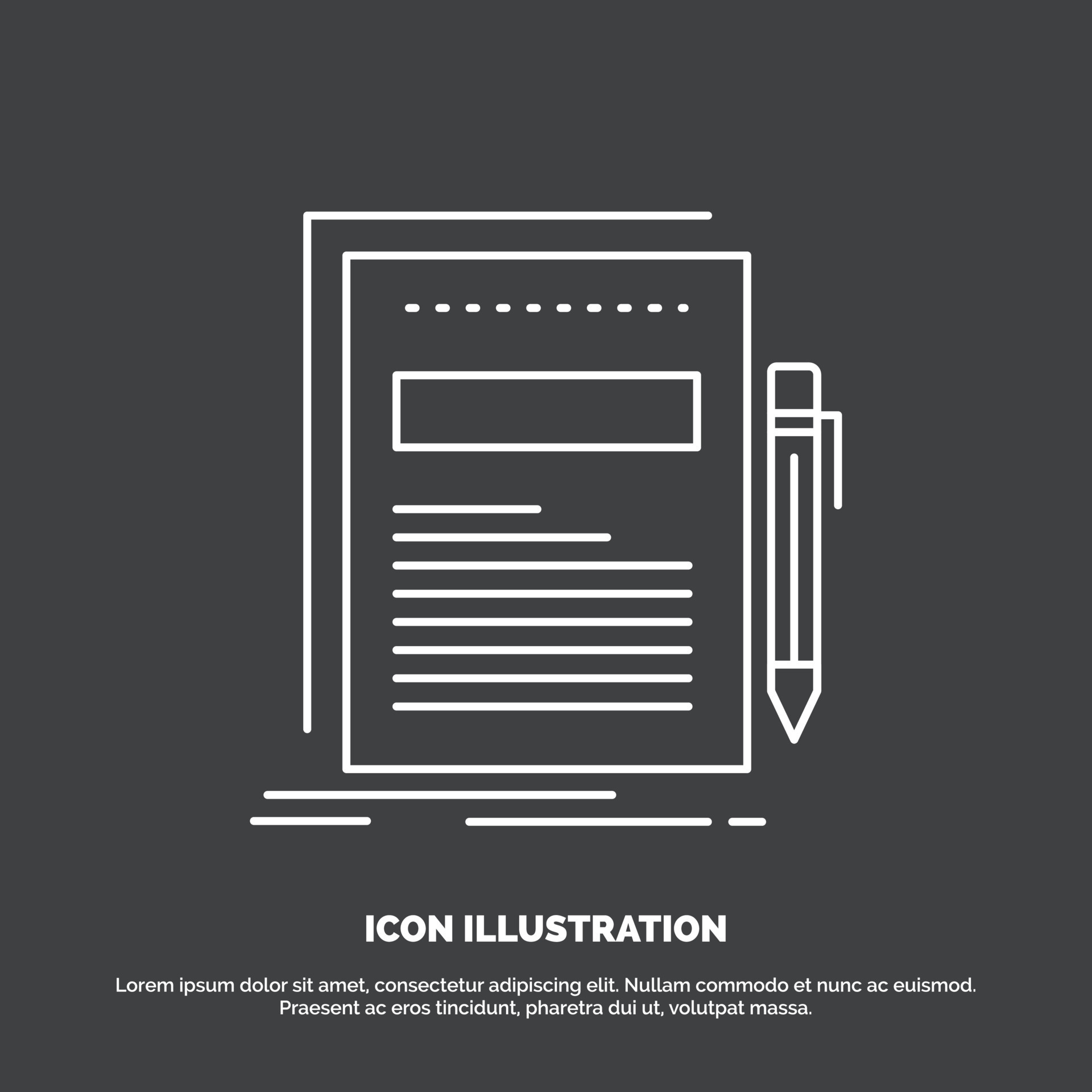 Business Document File Paper Presentation Icon Line Vector Symbol For Ui And Ux Website Or
