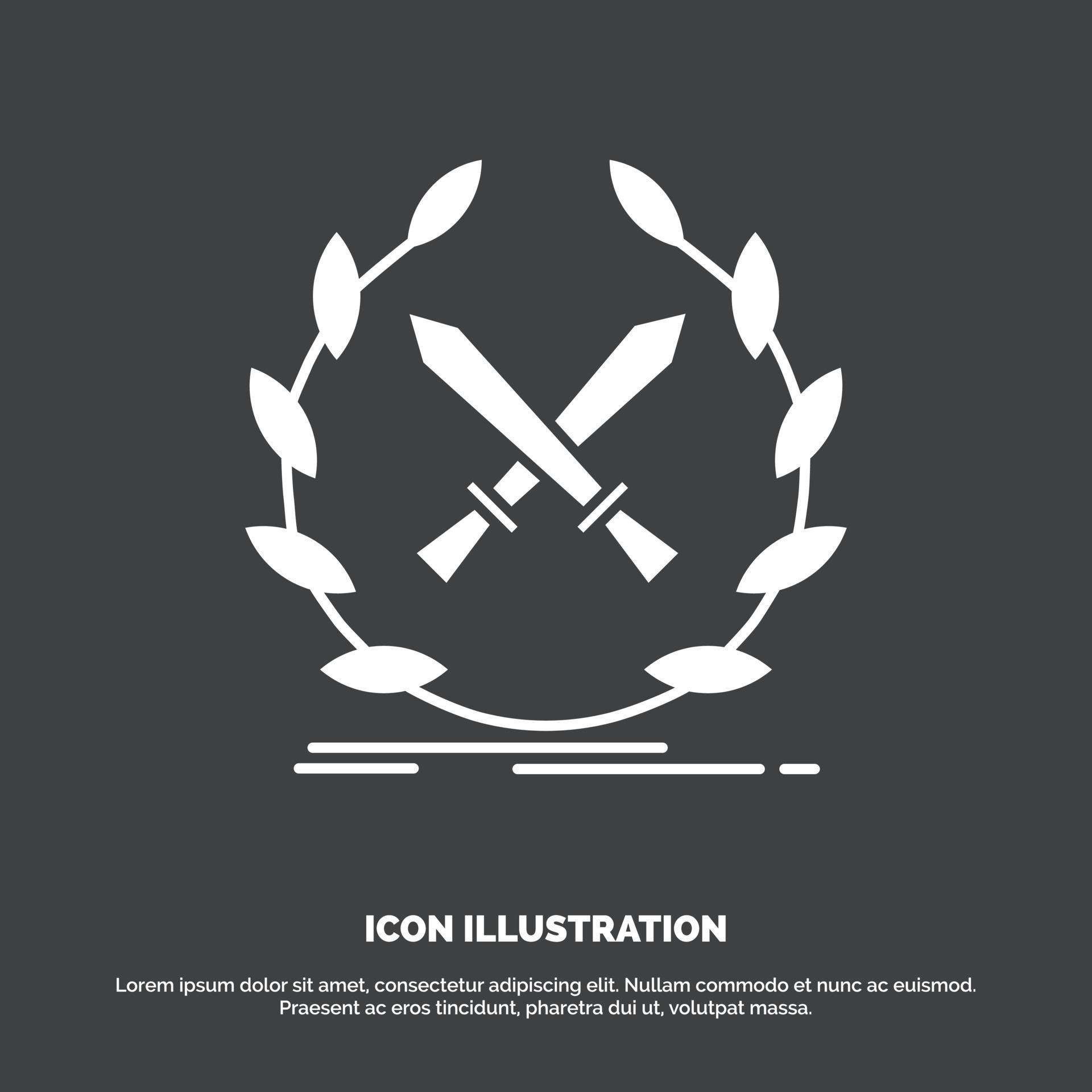 Battle Emblem Game Label Swords Icon Glyph Vector Symbol For Ui And Ux Website Or Mobile