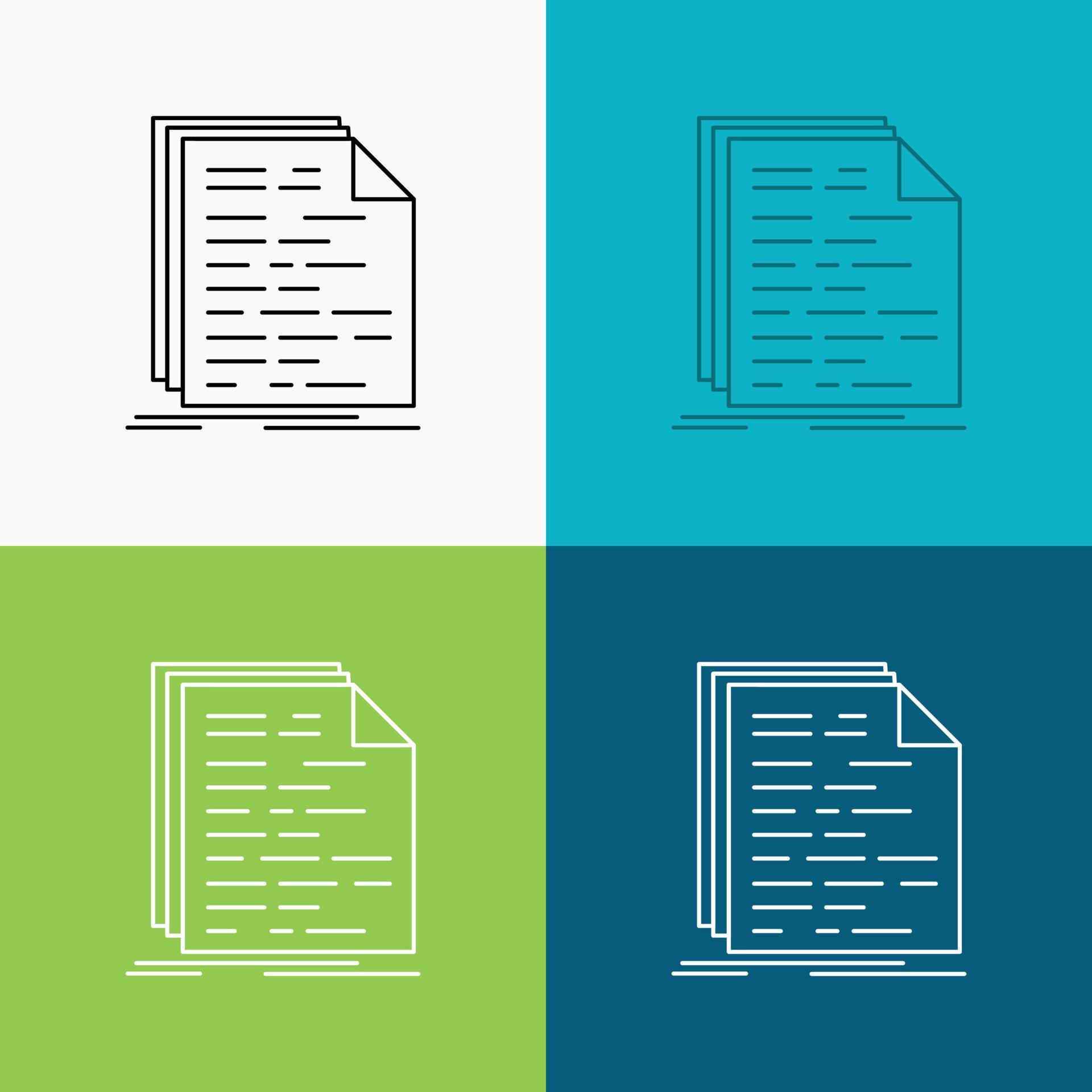 Code Coding Doc Programming Script Icon Over Various Background Line Style Design Designed