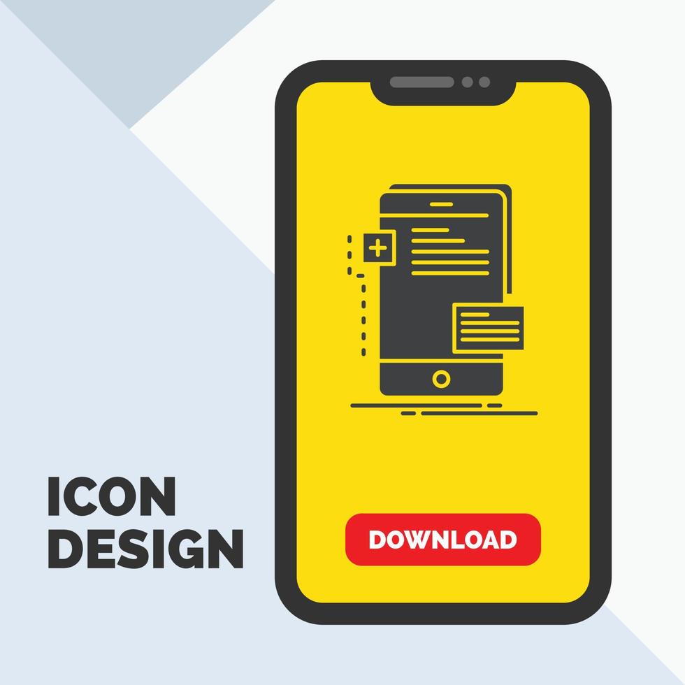 Frontend Interface Mobile Phone Developer Glyph Icon In Mobile For