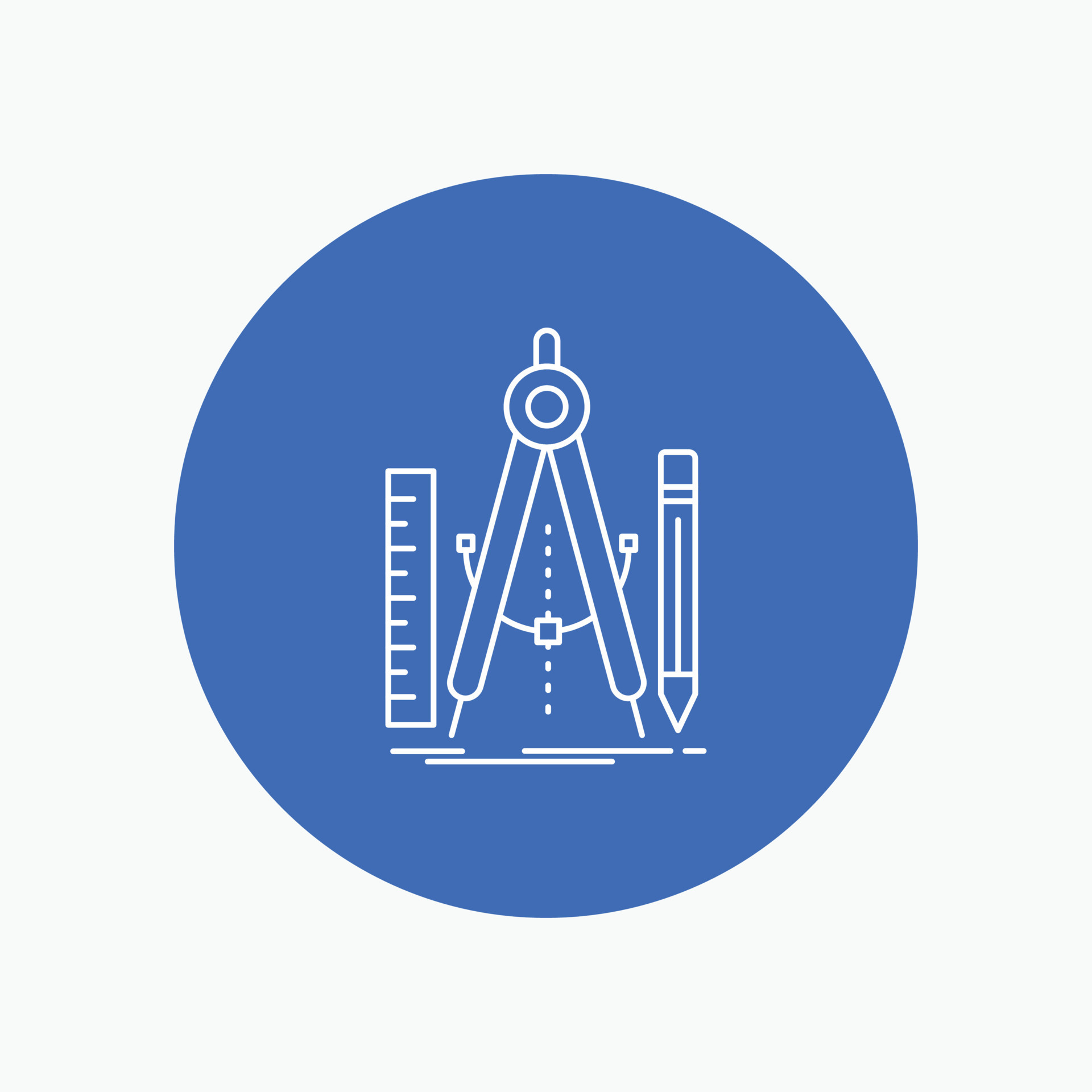 Build. design. geometry. math. tool White Line Icon in Circle ...