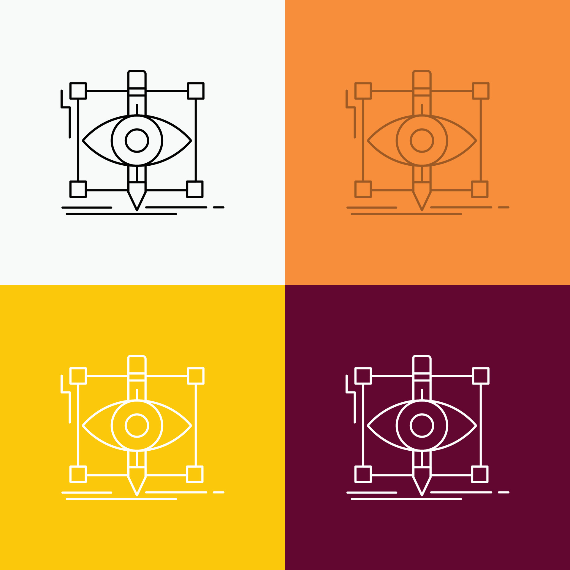 Design Draft Sketch Sketching Visual Icon Over Various Background Line Style Design