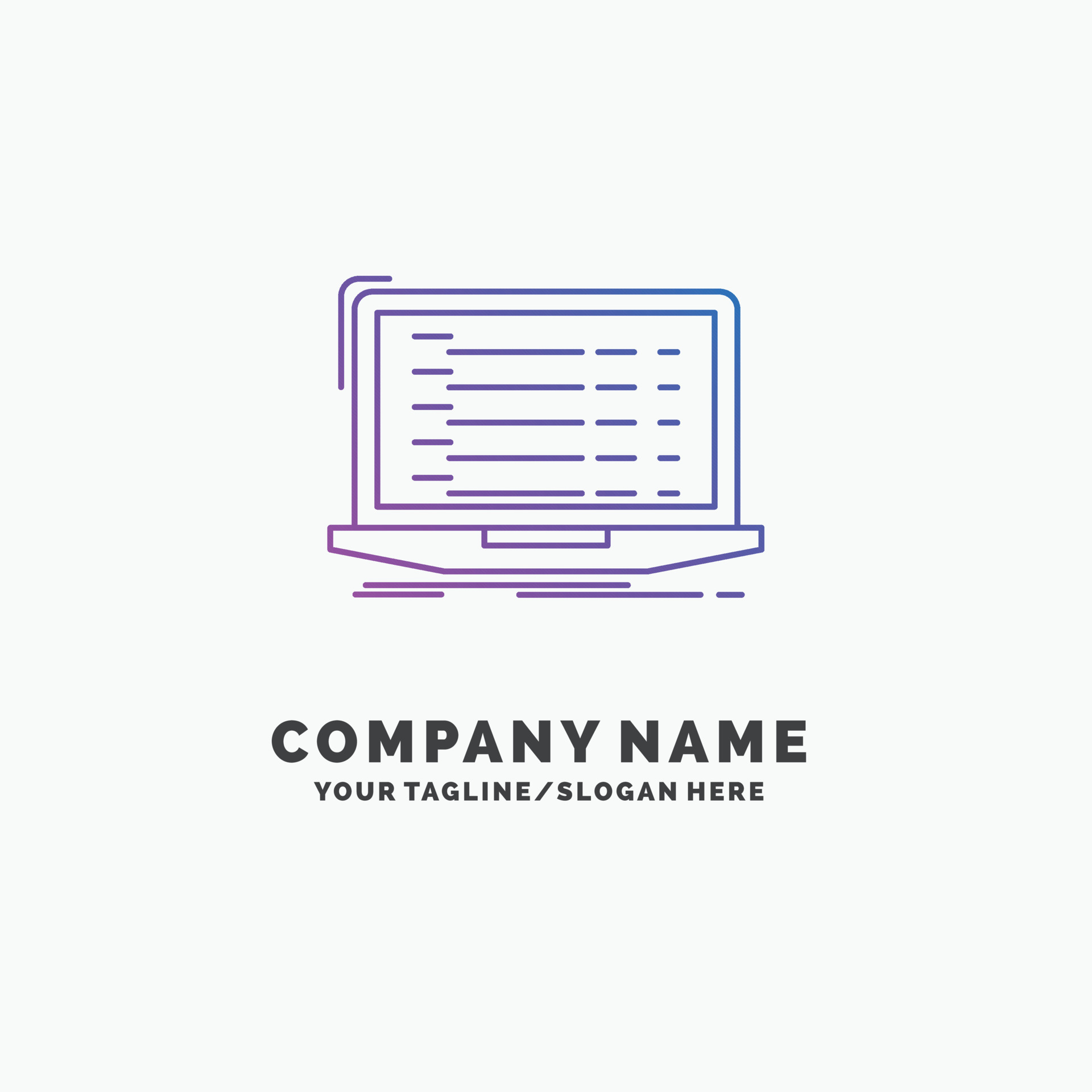 Api App Coding Developer Laptop Purple Business Logo Template