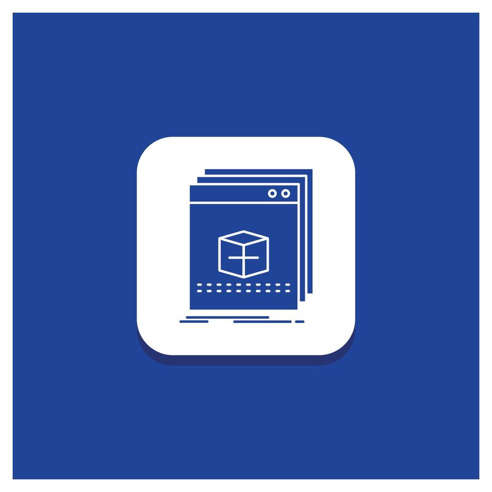 Blue Round Button For Software App Application File Program Glyph Icon 13036155 Vector Art