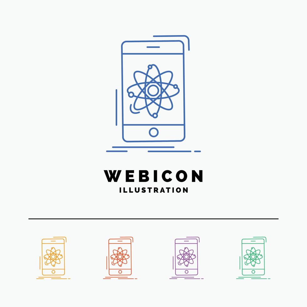 Data Information Mobile Research Science 5 Color Line Web Icon