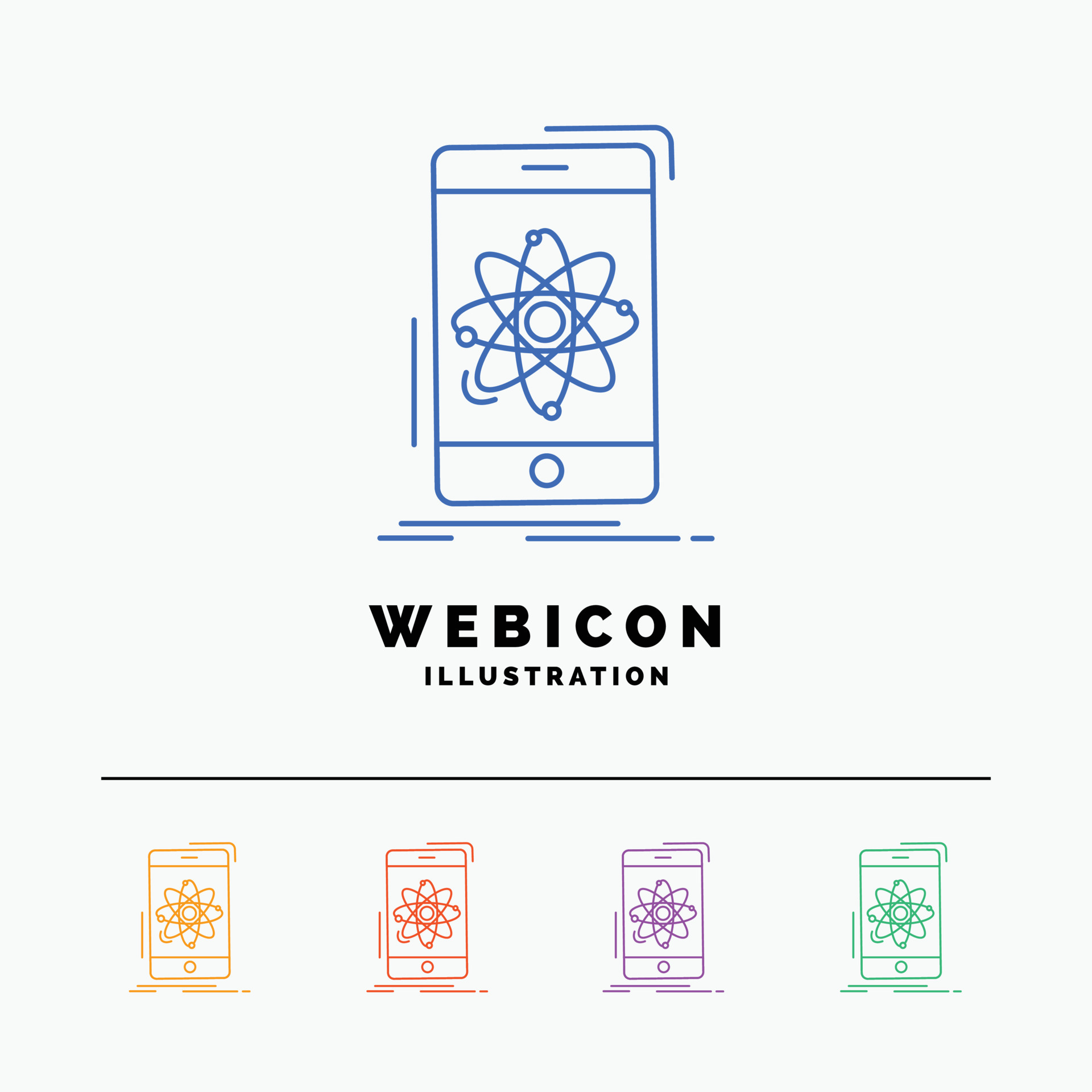 Data Information Mobile Research Science 5 Color Line Web Icon Template Isolated On White