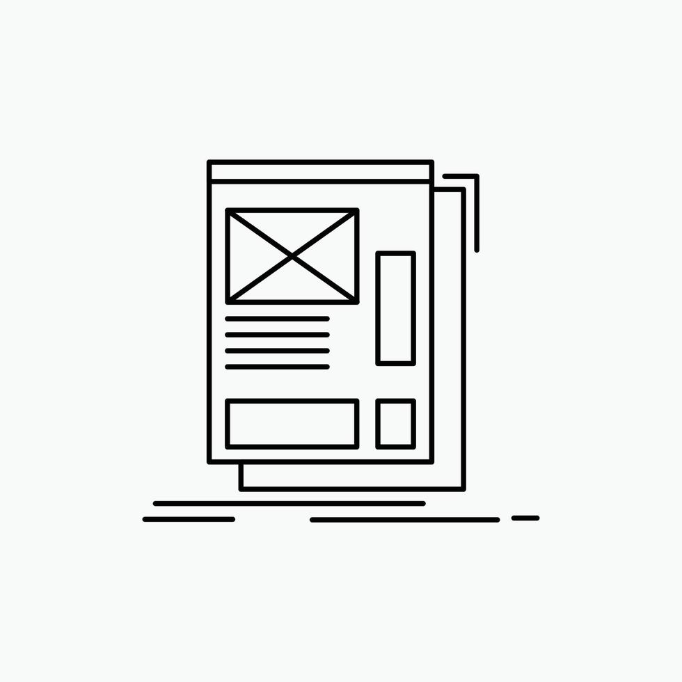 wire. framing. Web. Layout. Development Line Icon. Vector isolated illustration 13036291 Vector ...