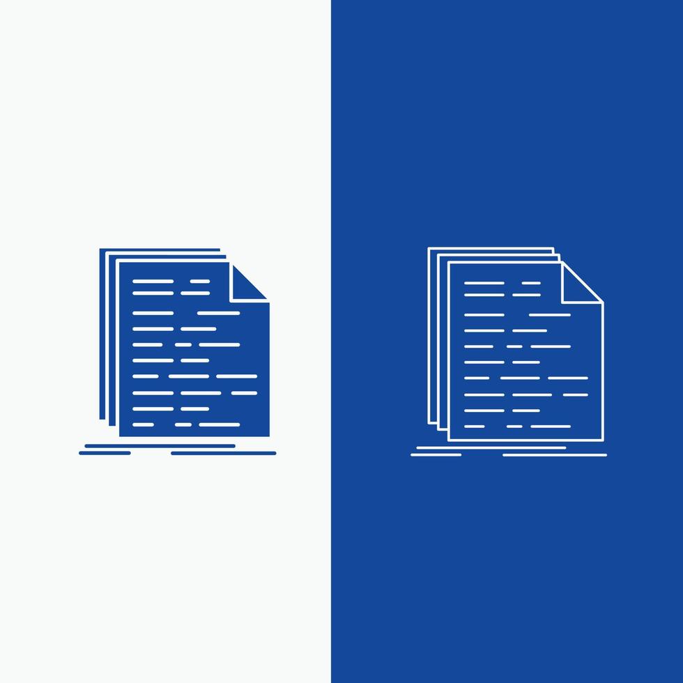 Code Coding Doc Programming Script Line And Glyph Web Button In Blue Color Vertical Banner