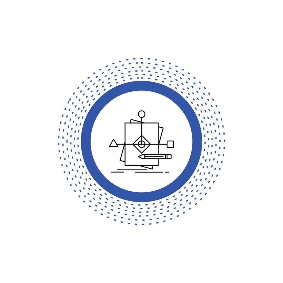 Algorithm Business Foretelling Pattern Plan Line Icon Vector