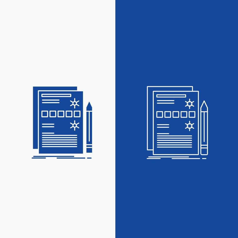 Component Data Design Hardware System Line And Glyph Web Button In Blue Color Vertical