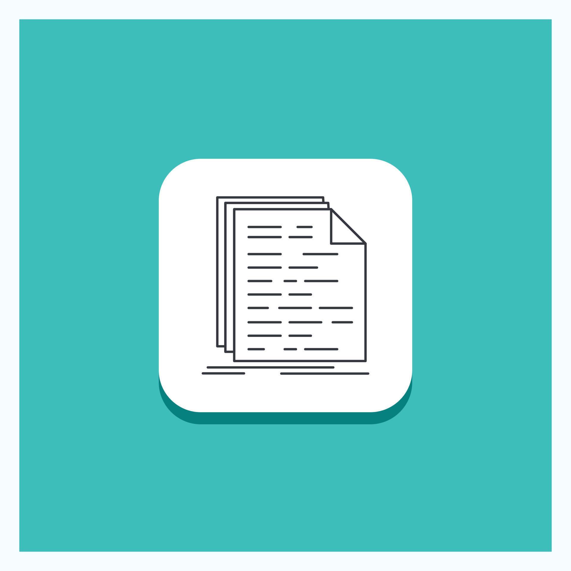 Round Button For Code Coding Doc Programming Script Line Icon Turquoise Background 13036570