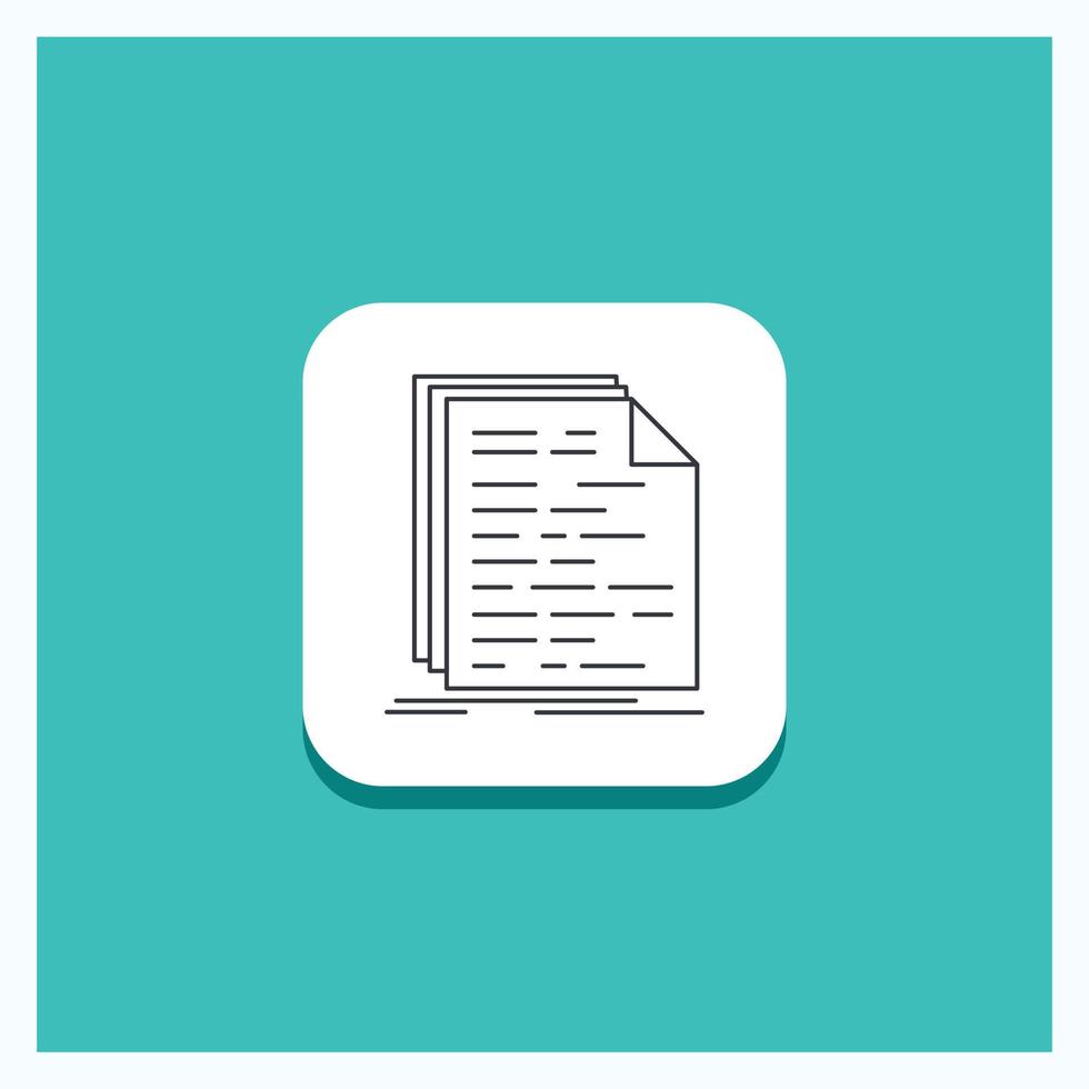 Round Button For Code Coding Doc Programming Script Line Icon Turquoise Background 13036570