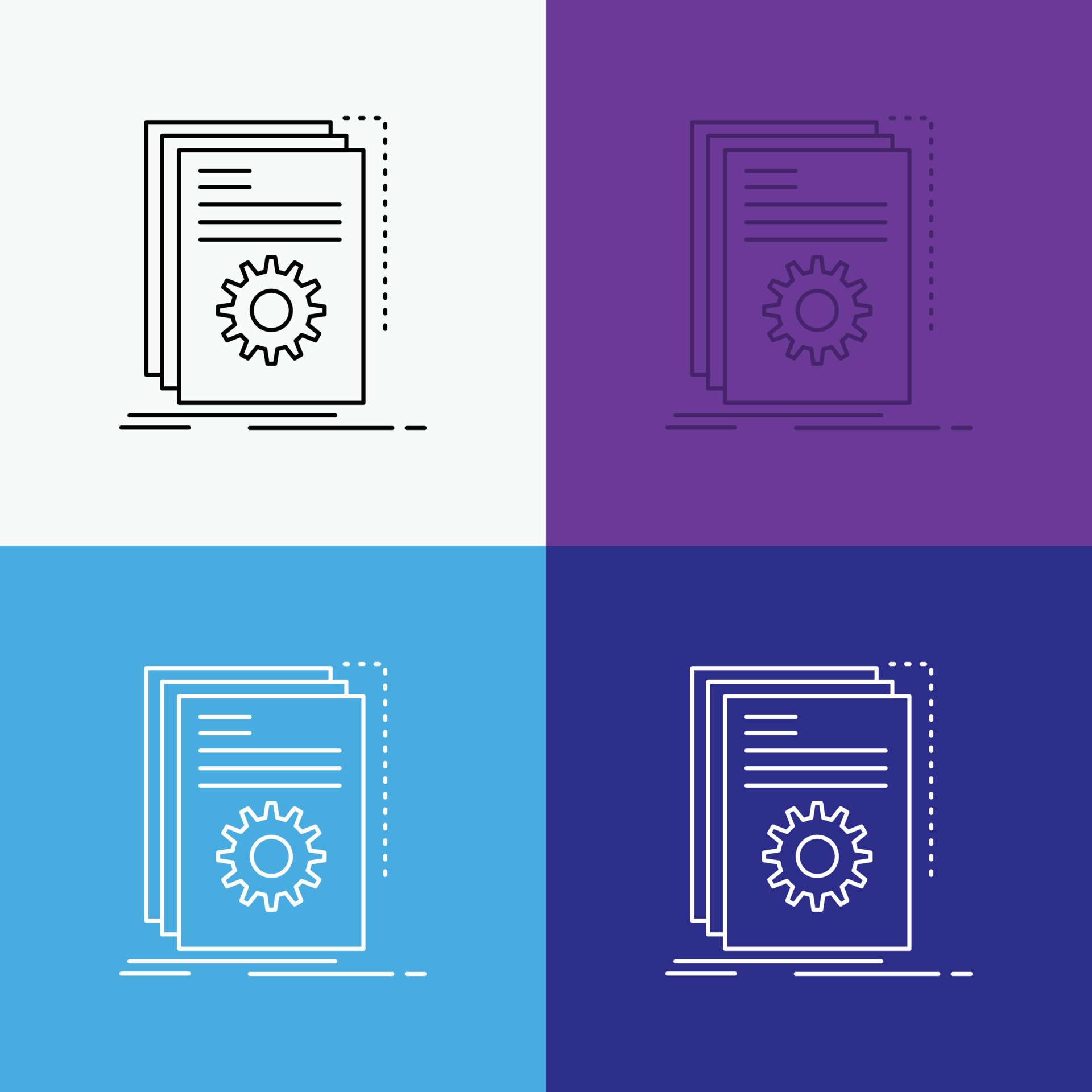 App Build Developer Program Script Icon Over Various Background Line Style Design Designed