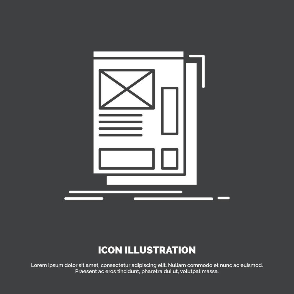 Wire Framing Web Layout Development Icon Glyph Vector Symbol For Ui And Ux Website Or