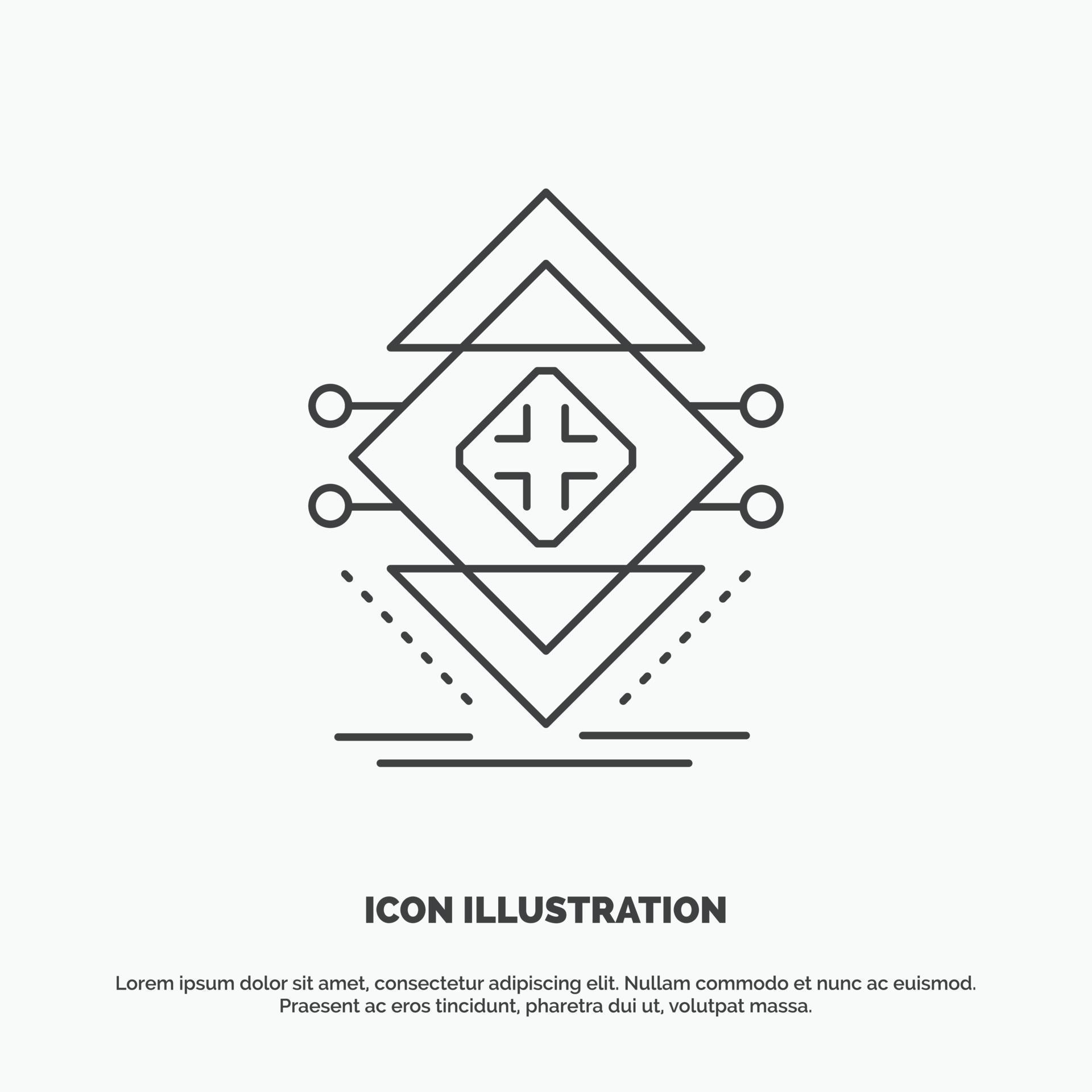Computing Data Infrastructure Science Structure Icon Line Vector