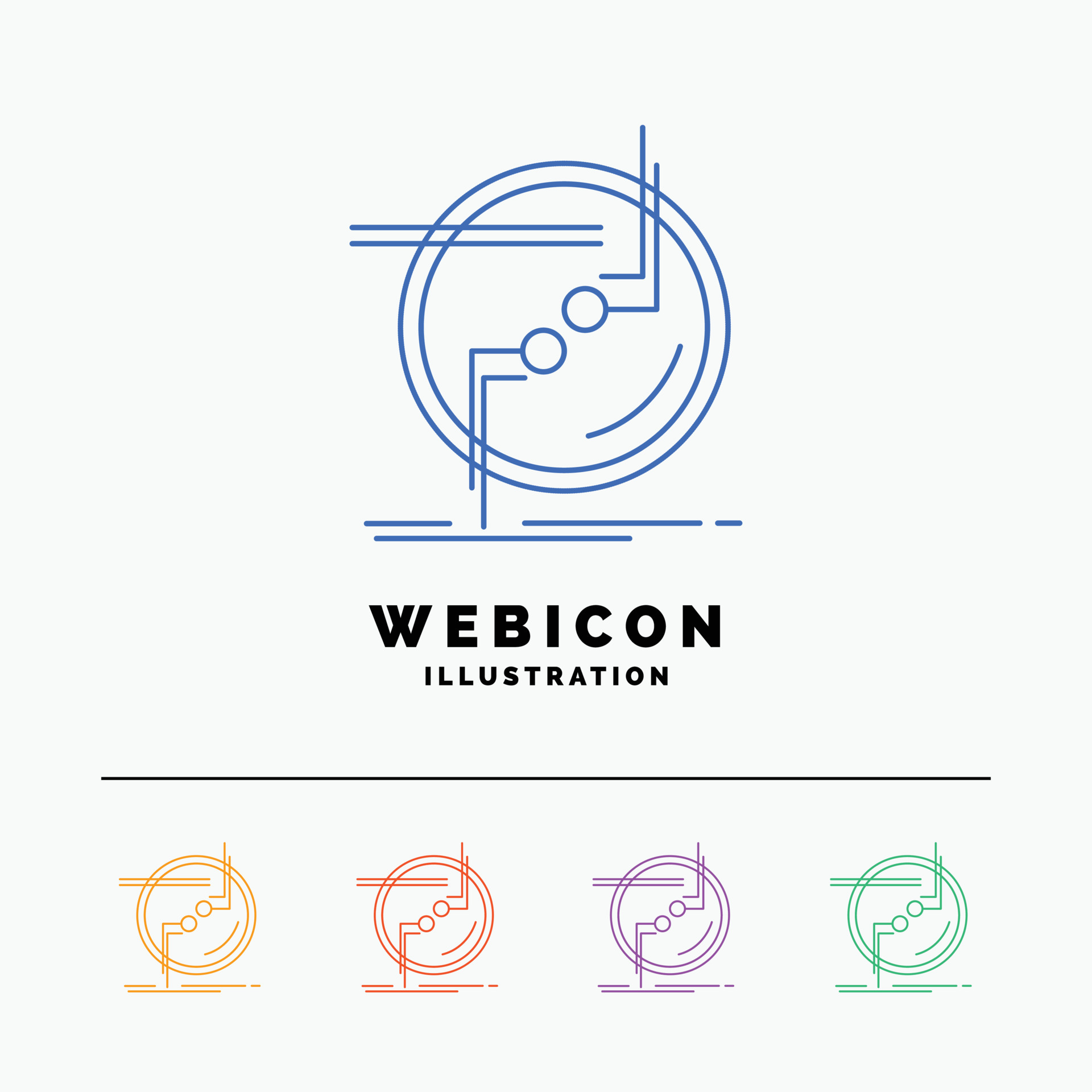 Chain Connect Connection Link Wire 5 Color Line Web Icon Template