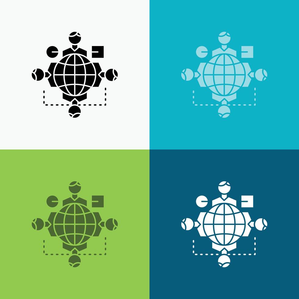 Function Instruction Logic Operation Meeting Icon Over Various Background Glyph Style