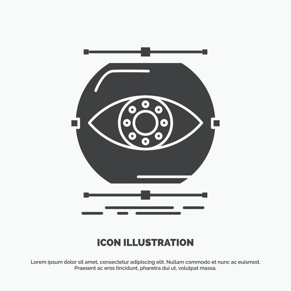 Visualize Conception Monitoring Monitoring Vision Icon Glyph Vector Gray Symbol For Ui And
