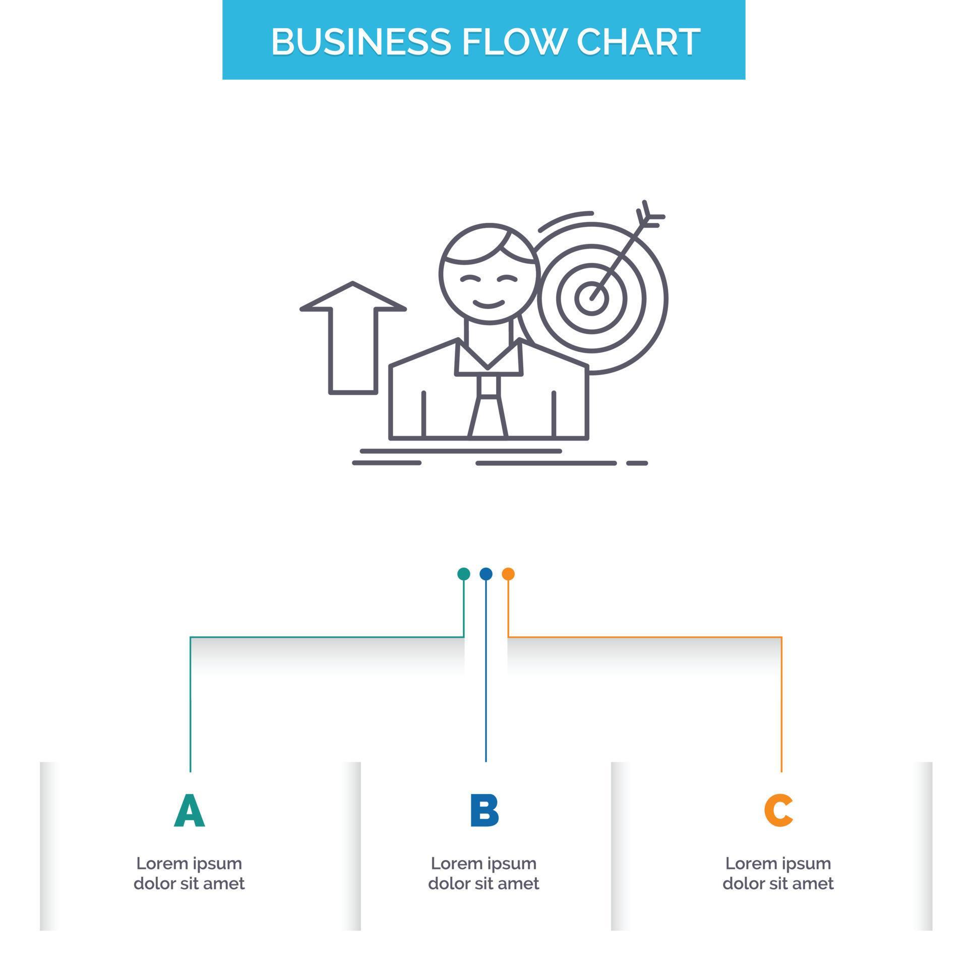 success. user. target. achieve. Growth Business Flow Chart Design with ...
