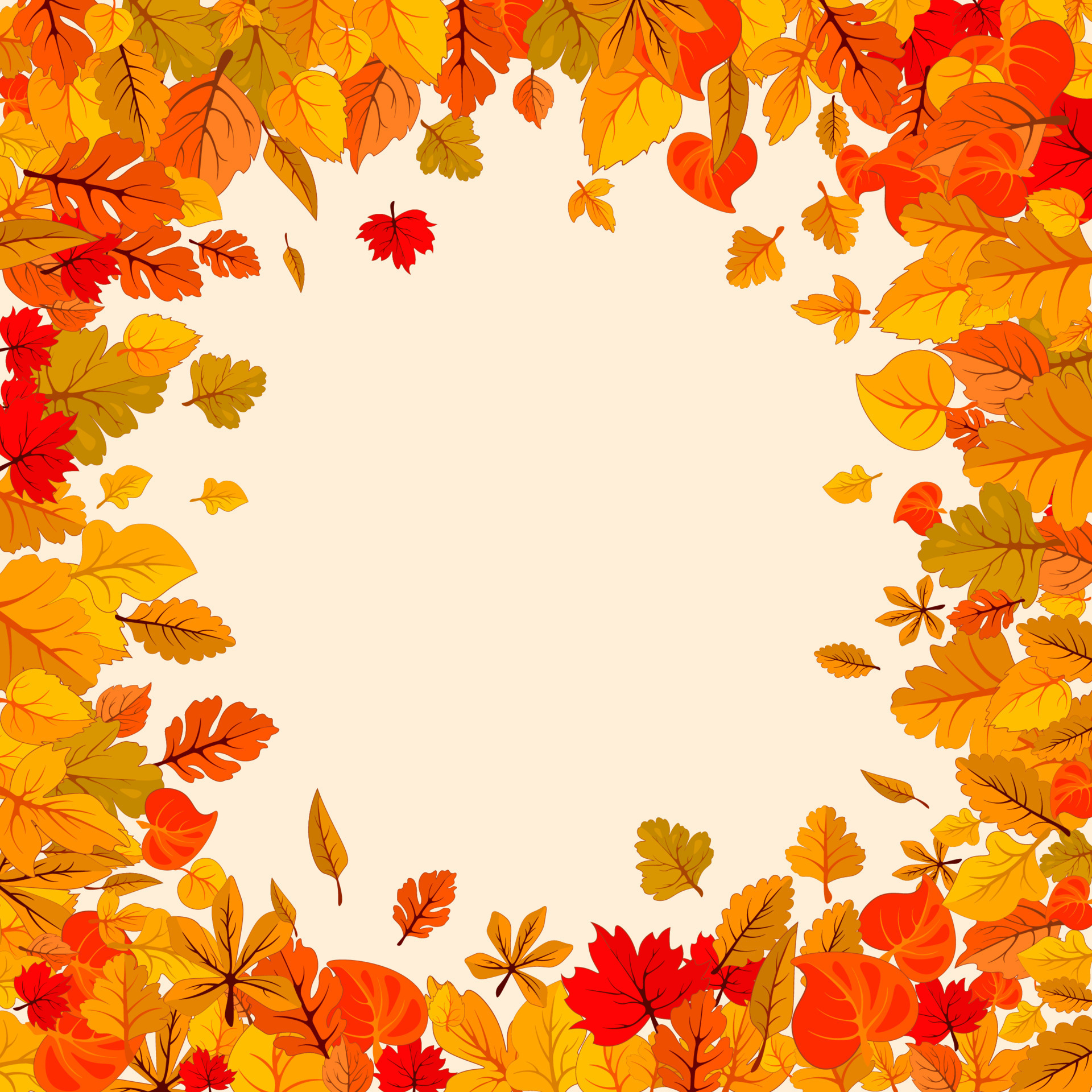 Autumn leaves fall isolated background. Golden autumn poster template ...