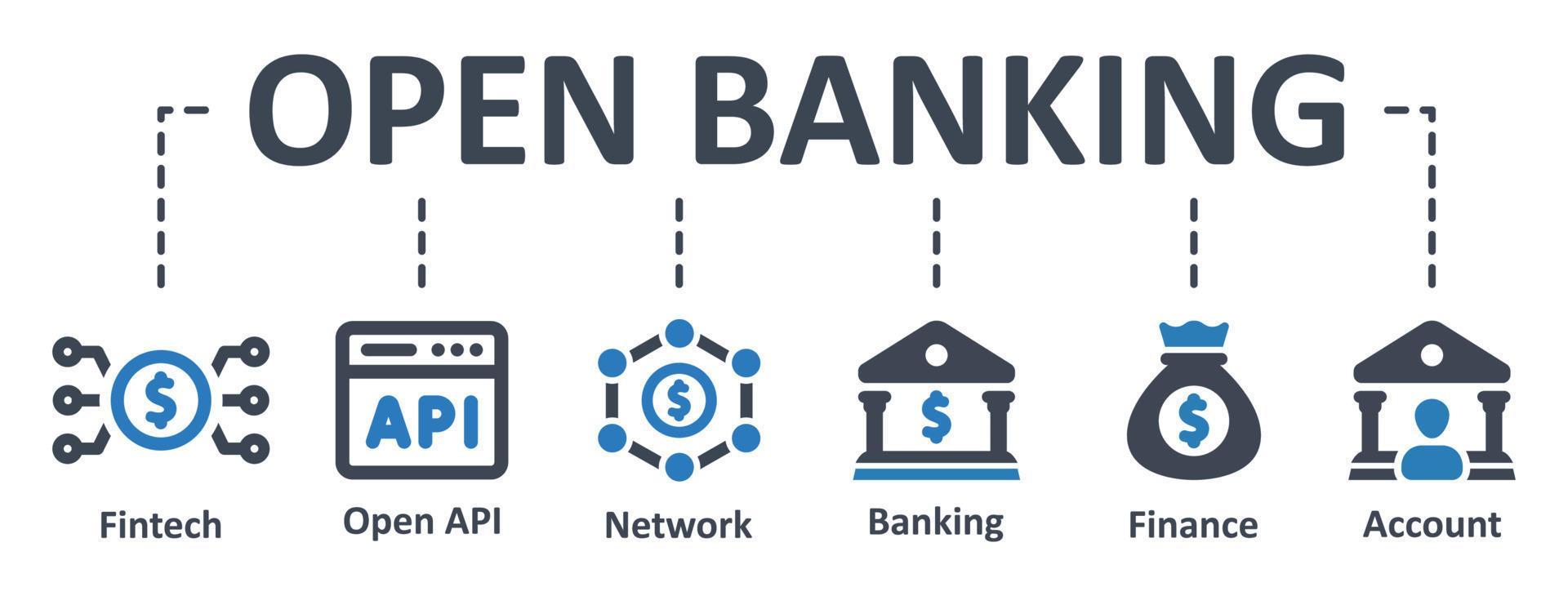 Open Banking icon - vector illustration . open, banking, fintech ...