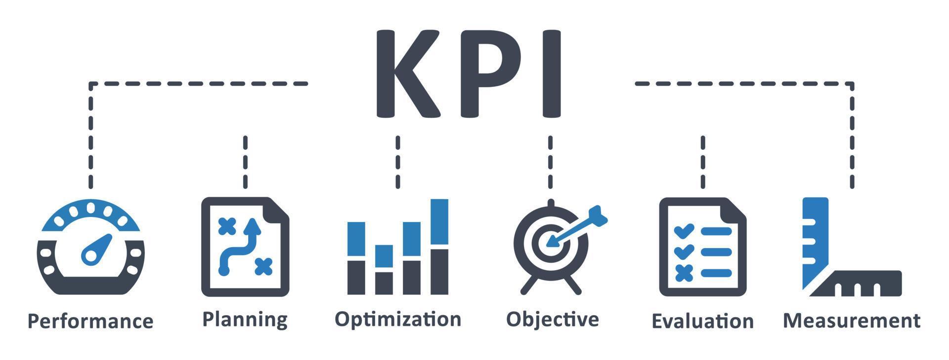 KPI icon - vector illustration . KPI , key, performance, indicator, objective, measurement ...