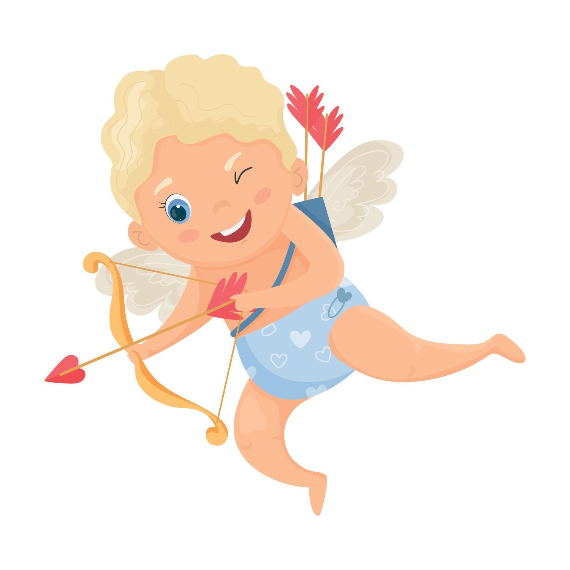 Illustration With Cartoon Cupid 13041390 Vector Art At Vecteezy