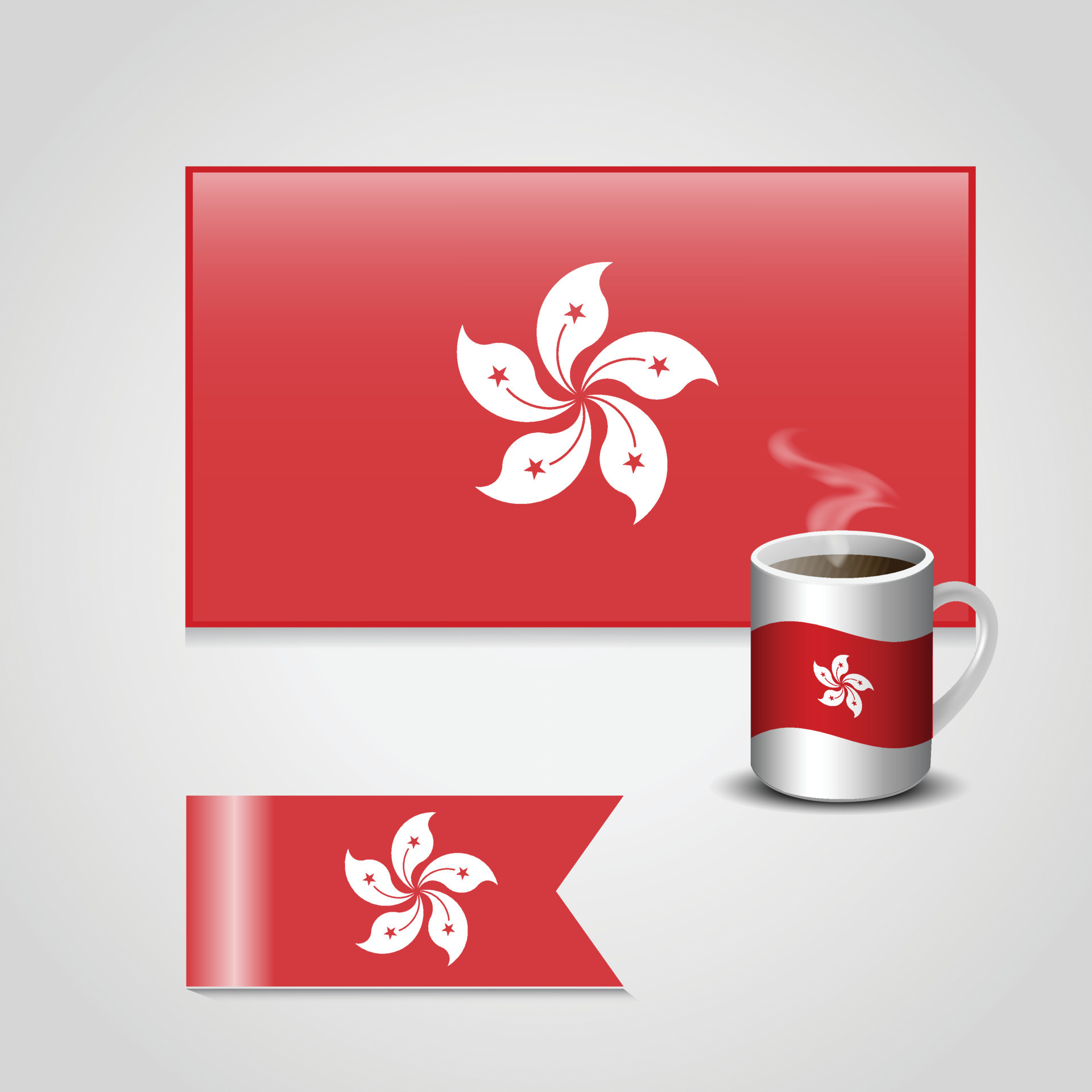 Hong Kong Flag printed on coffee cup and small flag 13041846 Vector Art ... Hong Kong Flag printed on coffee cup and small flag 13041846 Vector Art ...