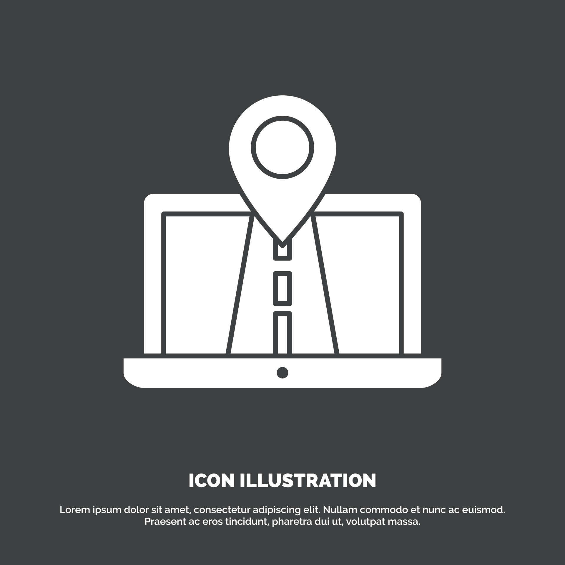 Navigation Map System Gps Route Icon Glyph Vector Symbol For Ui And Ux Website Or Mobile