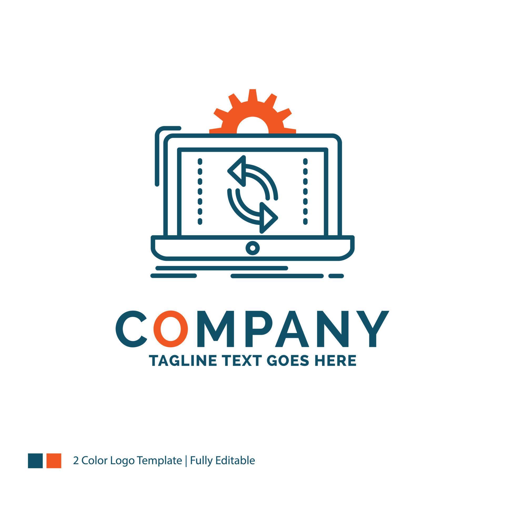 data. processing. Analysis. reporting. sync Logo Design. Blue and Orange Brand Name Design ...