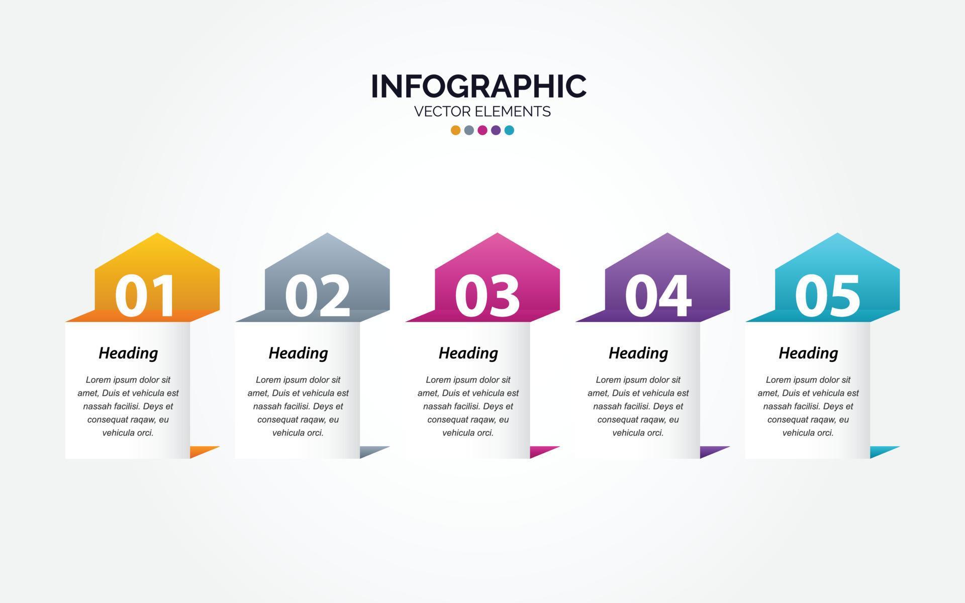 Vector Horizontal Infographic thin line design with icons and 5 options ...
