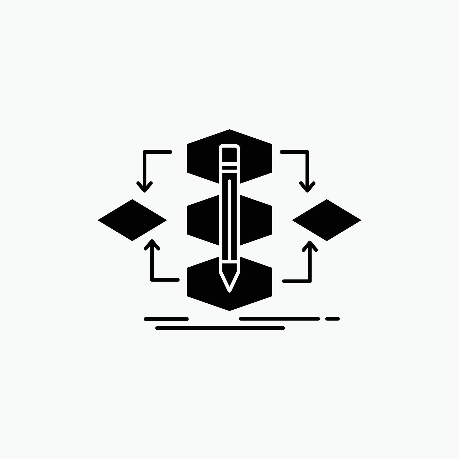 Algorithm. design. method. model. process Glyph Icon. Vector isolated ...