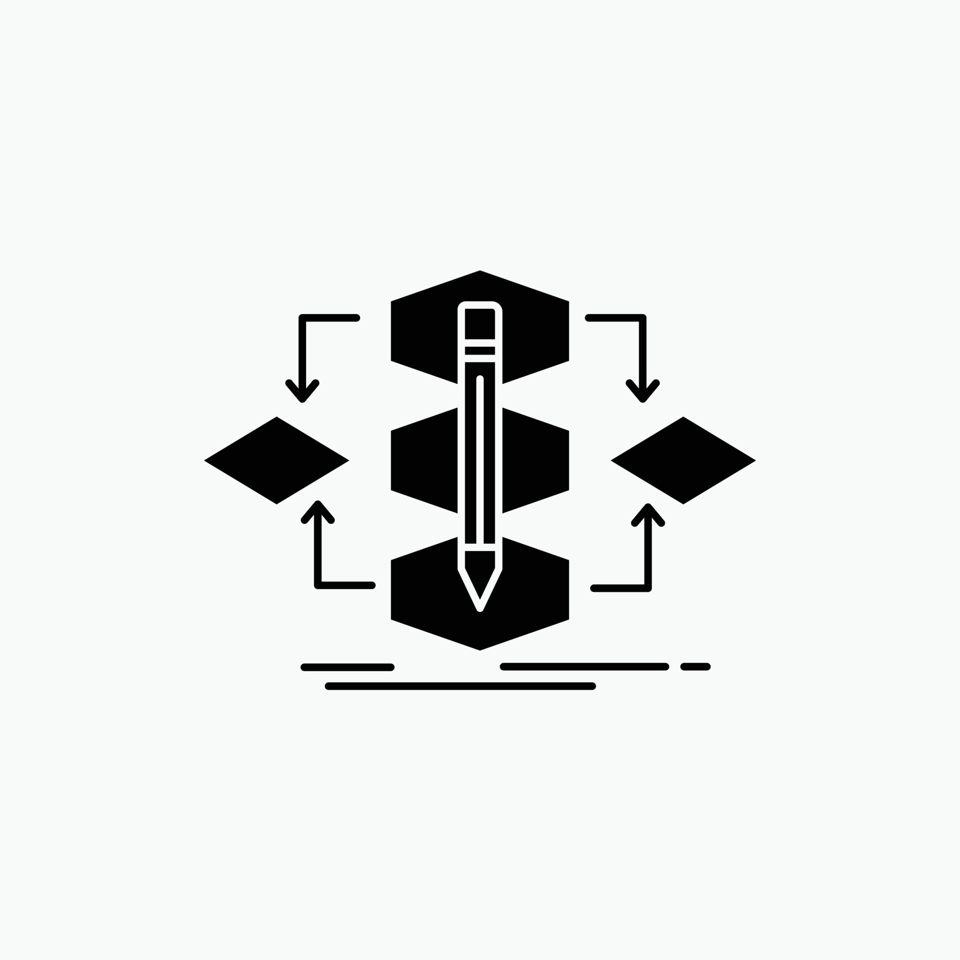 Algorithm. design. method. model. process Glyph Icon. Vector isolated ...