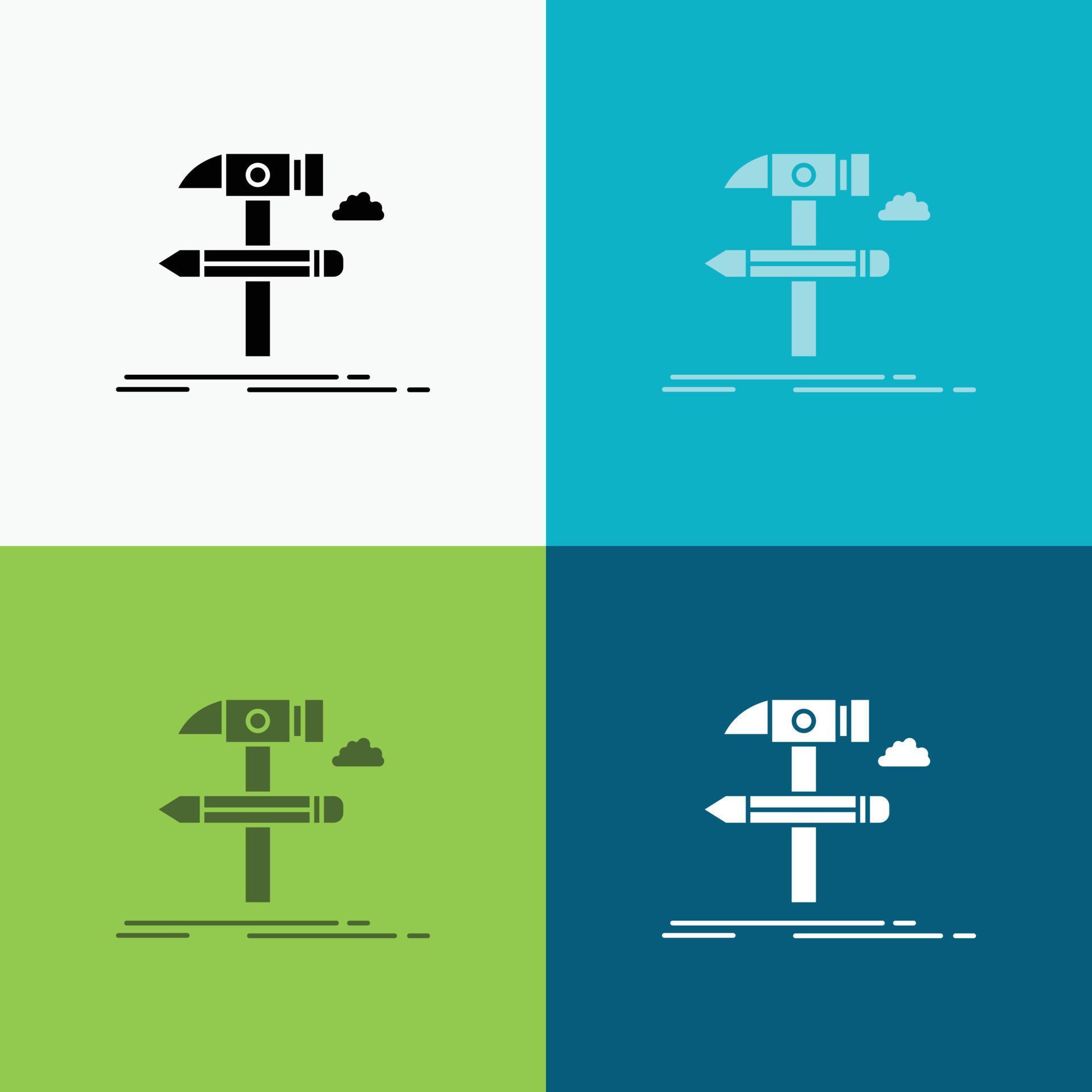 Build. design. develop. tool. tools Icon Over Various Background. glyph style design. designed ...