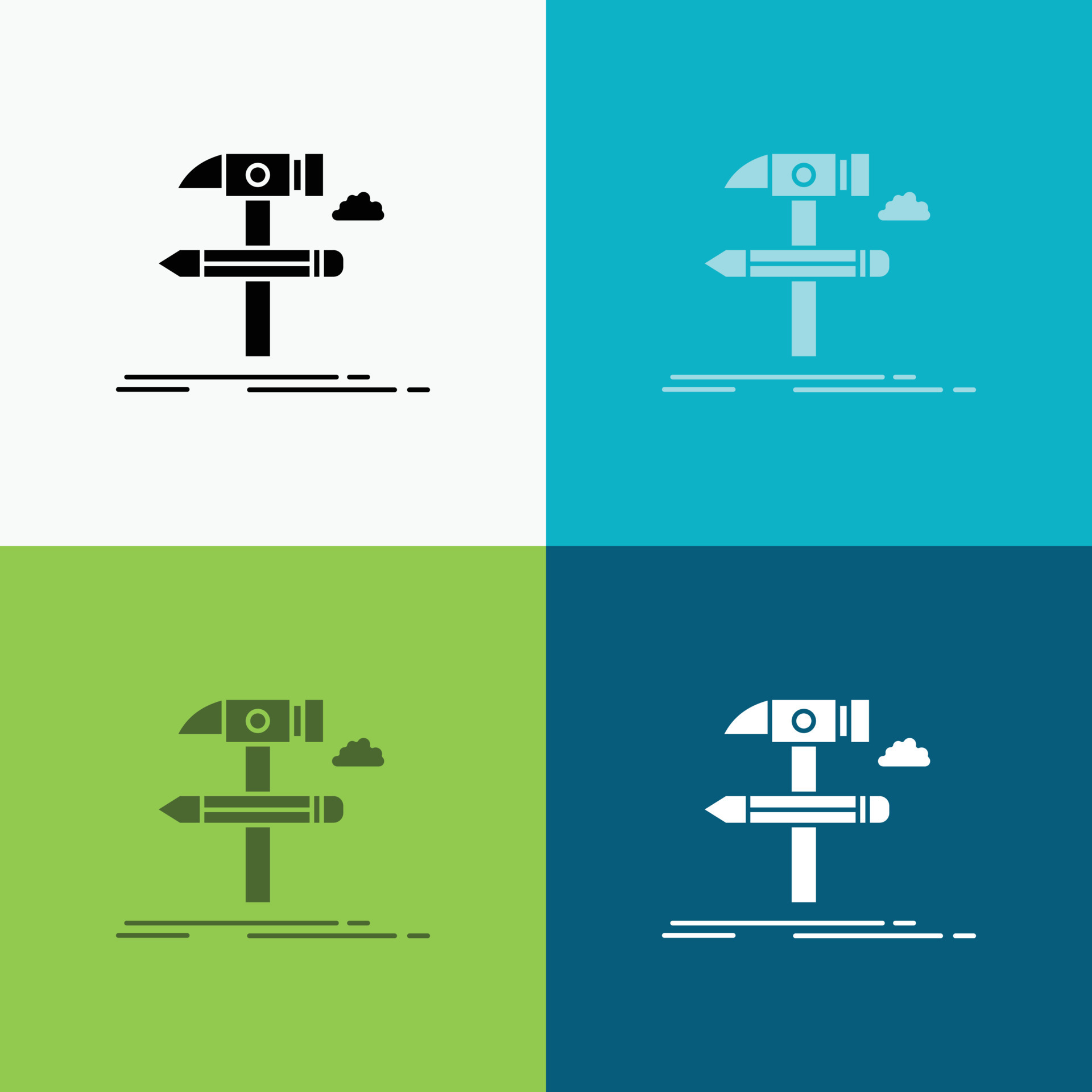 Build. design. develop. tool. tools Icon Over Various Background. glyph style design. designed ...