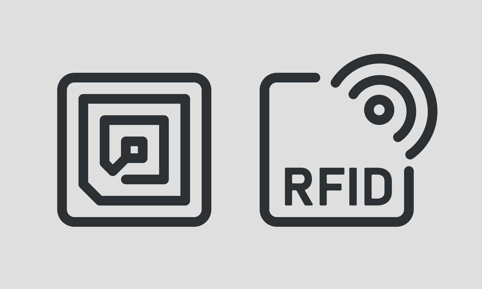Rfid Line Icon Set Radio Frequency Identification Signs Vector Illustartion 13043401 Vector