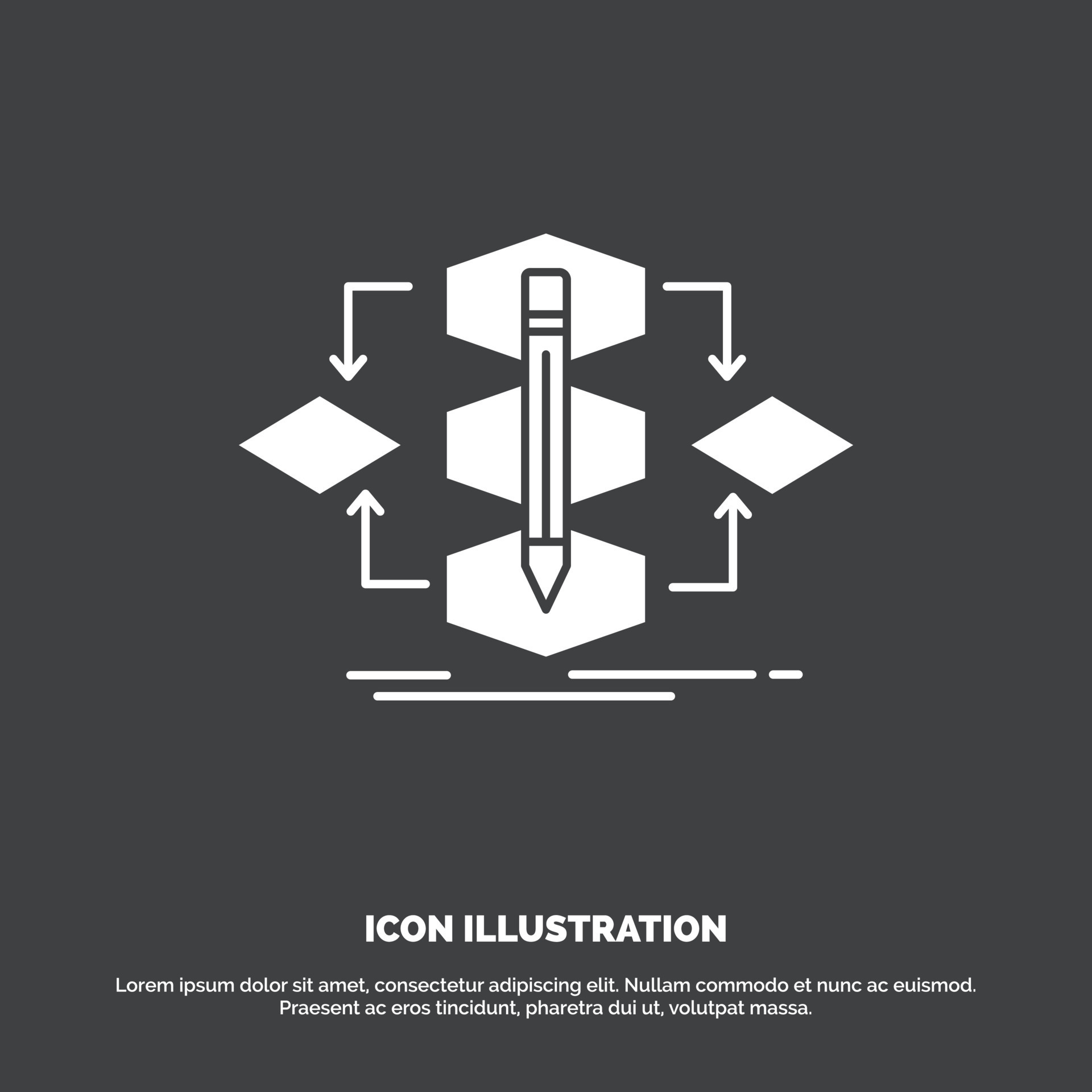 Algorithm. design. method. model. process Icon. glyph vector symbol for UI and UX. website or ...