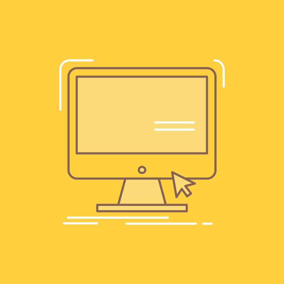 Control Computer Monitor Remote Smart Flat Line Filled Icon Beautiful Logo Button Over