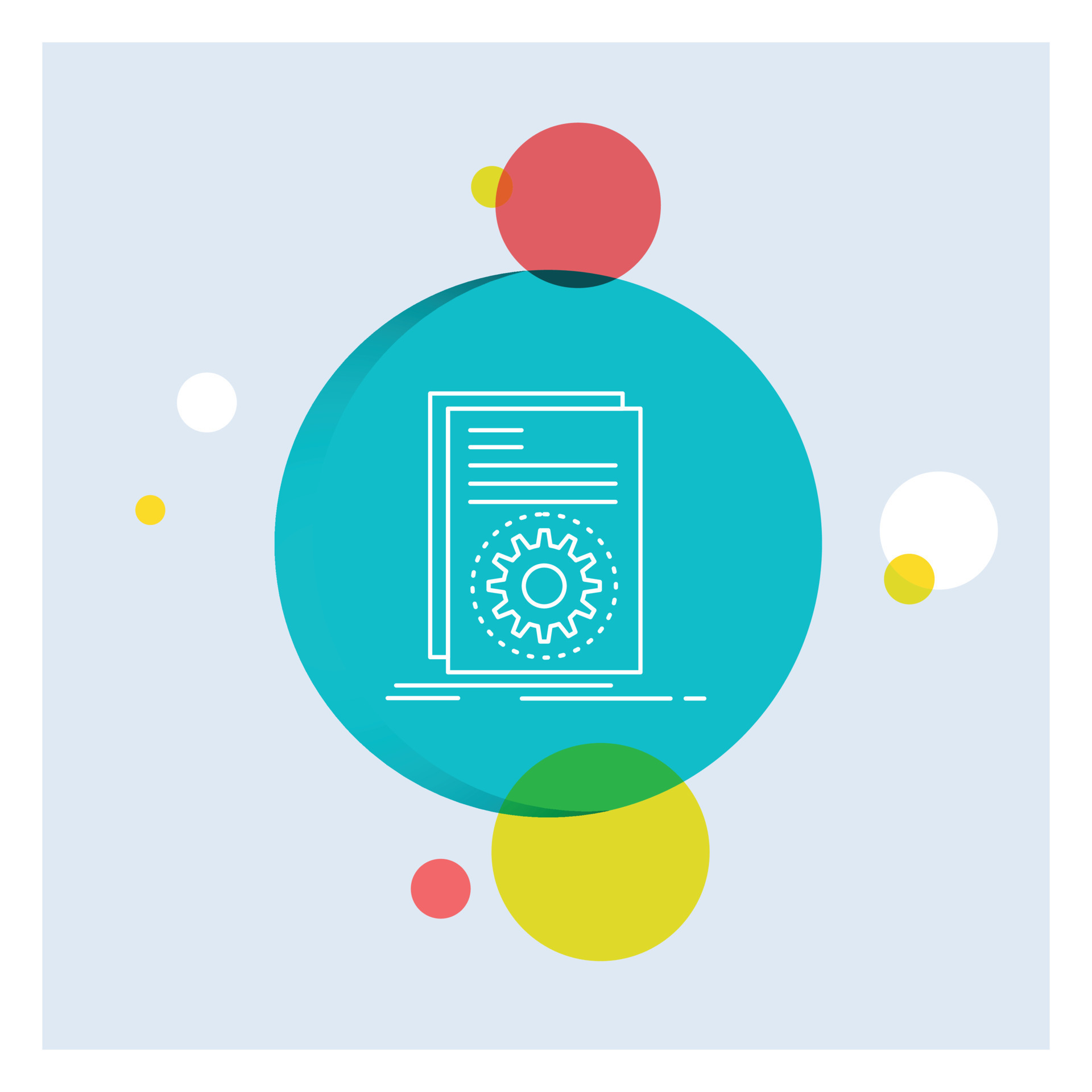 Code Executable File Running Script White Line Icon Colorful Circle Background 13044266