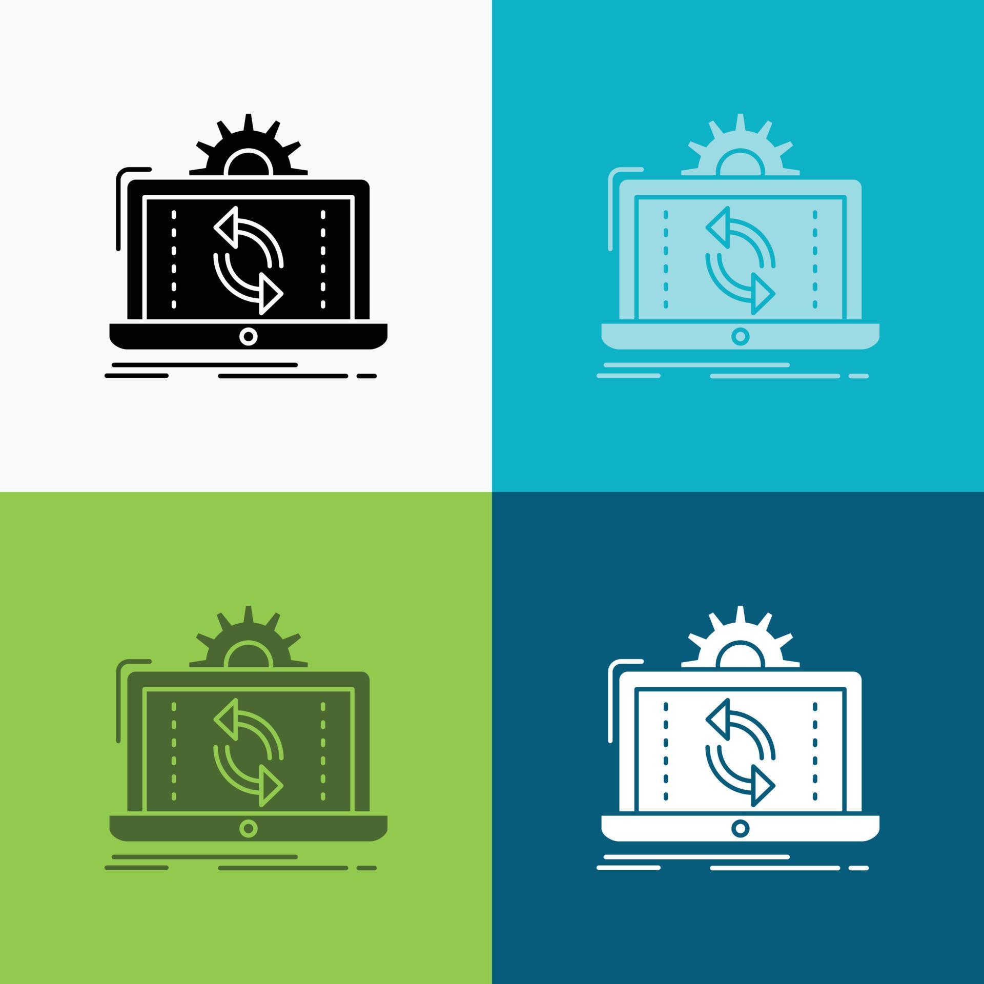 Data Processing Analysis Reporting Sync Icon Over Various