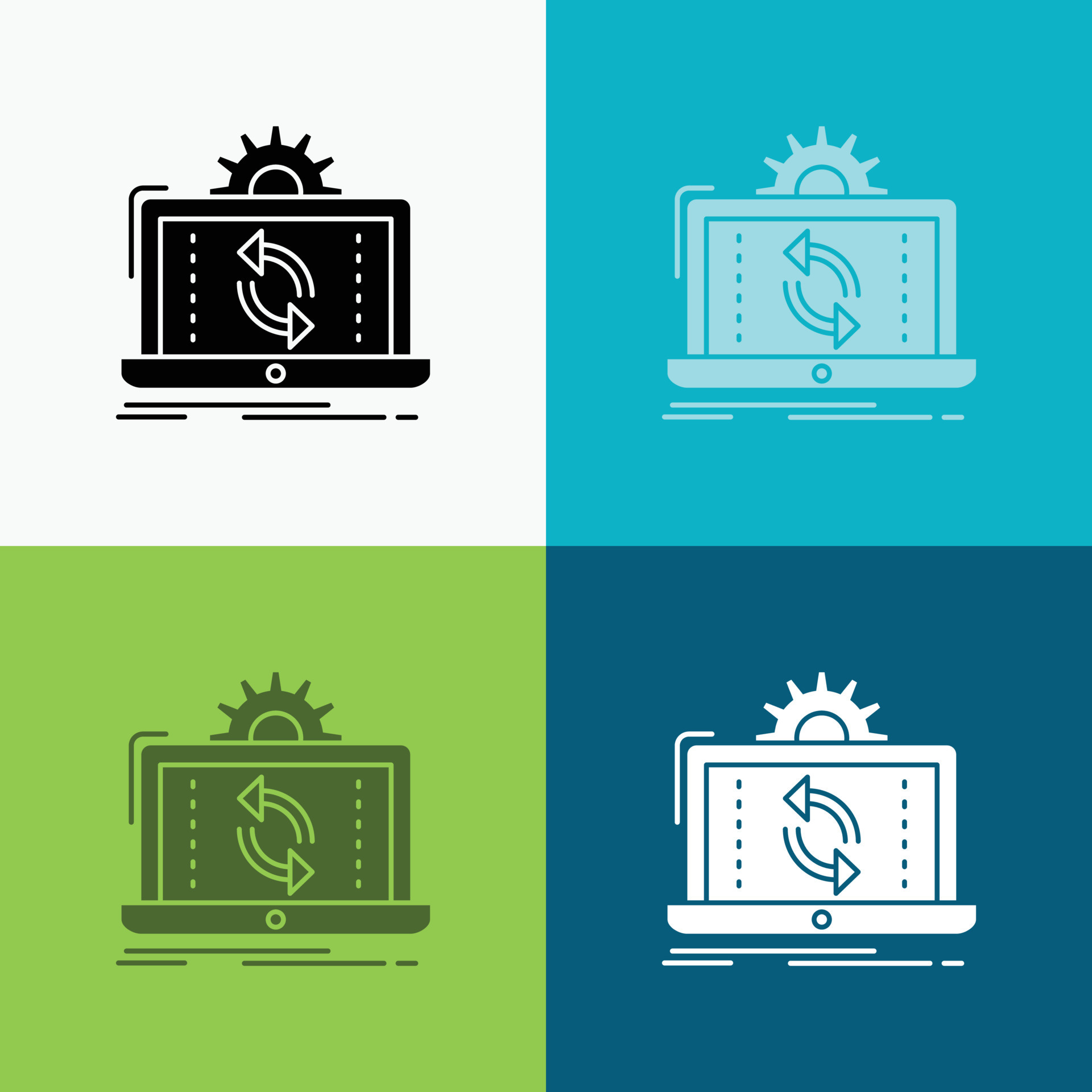 Data Processing Analysis Reporting Sync Icon Over Various