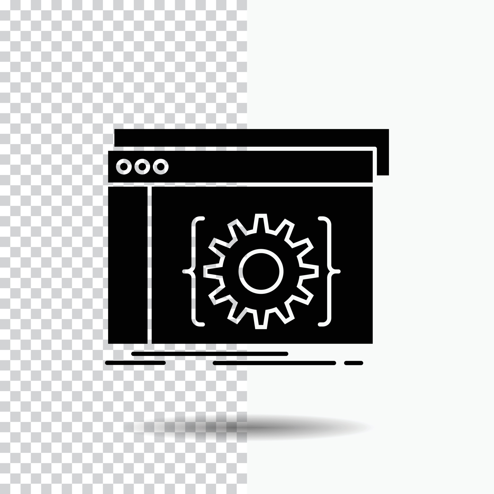 Api. app. coding. developer. software Glyph Icon on Transparent Background. Black Icon 13044296 ...