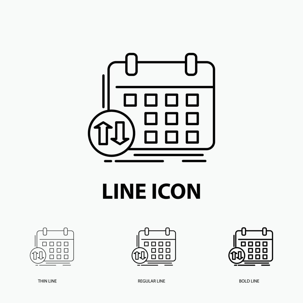 Schedule Classes Timetable Appointment Event Icon In Thin Regular And Bold Line Style