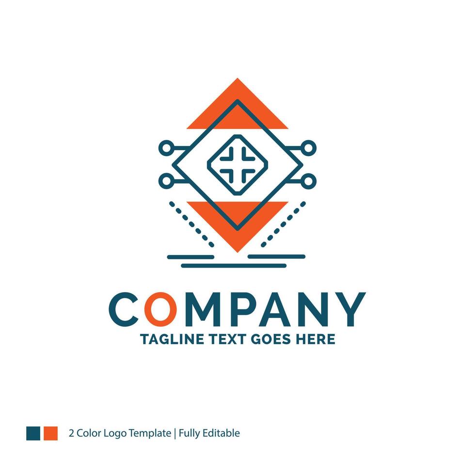 Computing Data Infrastructure Science Structure Logo Design Blue