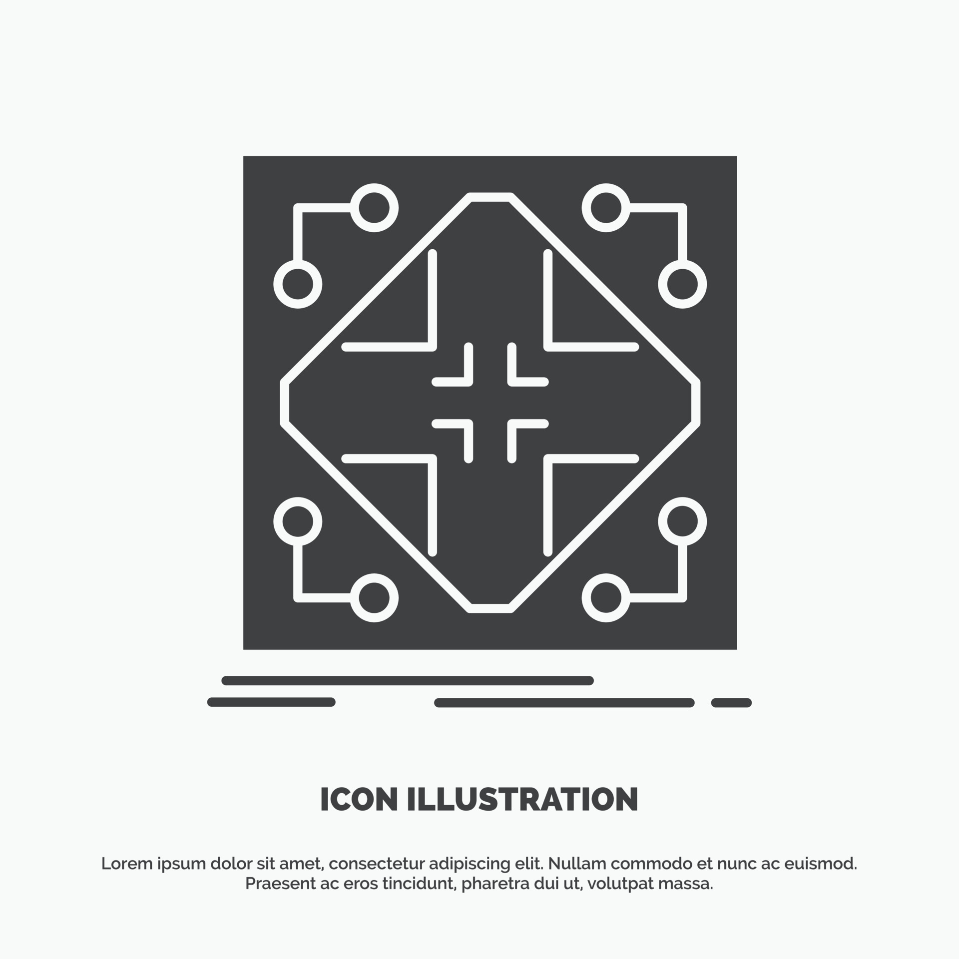 Data Infrastructure Network Matrix Grid Icon Glyph Vector Gray Symbol For Ui And Ux
