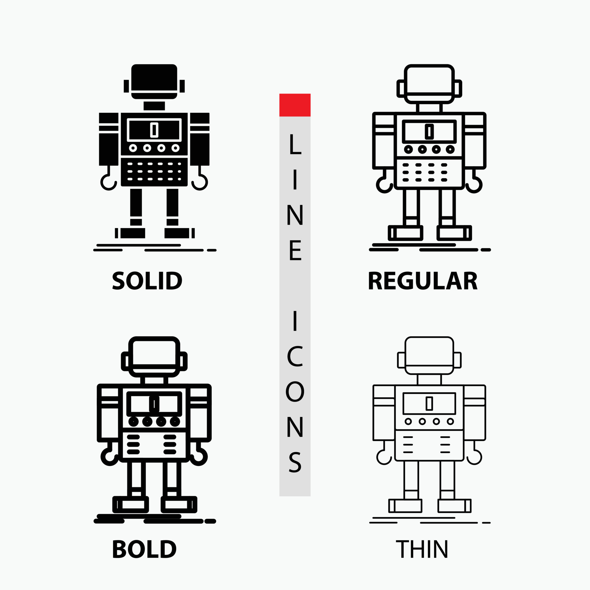 autonomous. machine. robot. robotic. technology Icon in Thin. Regular ...