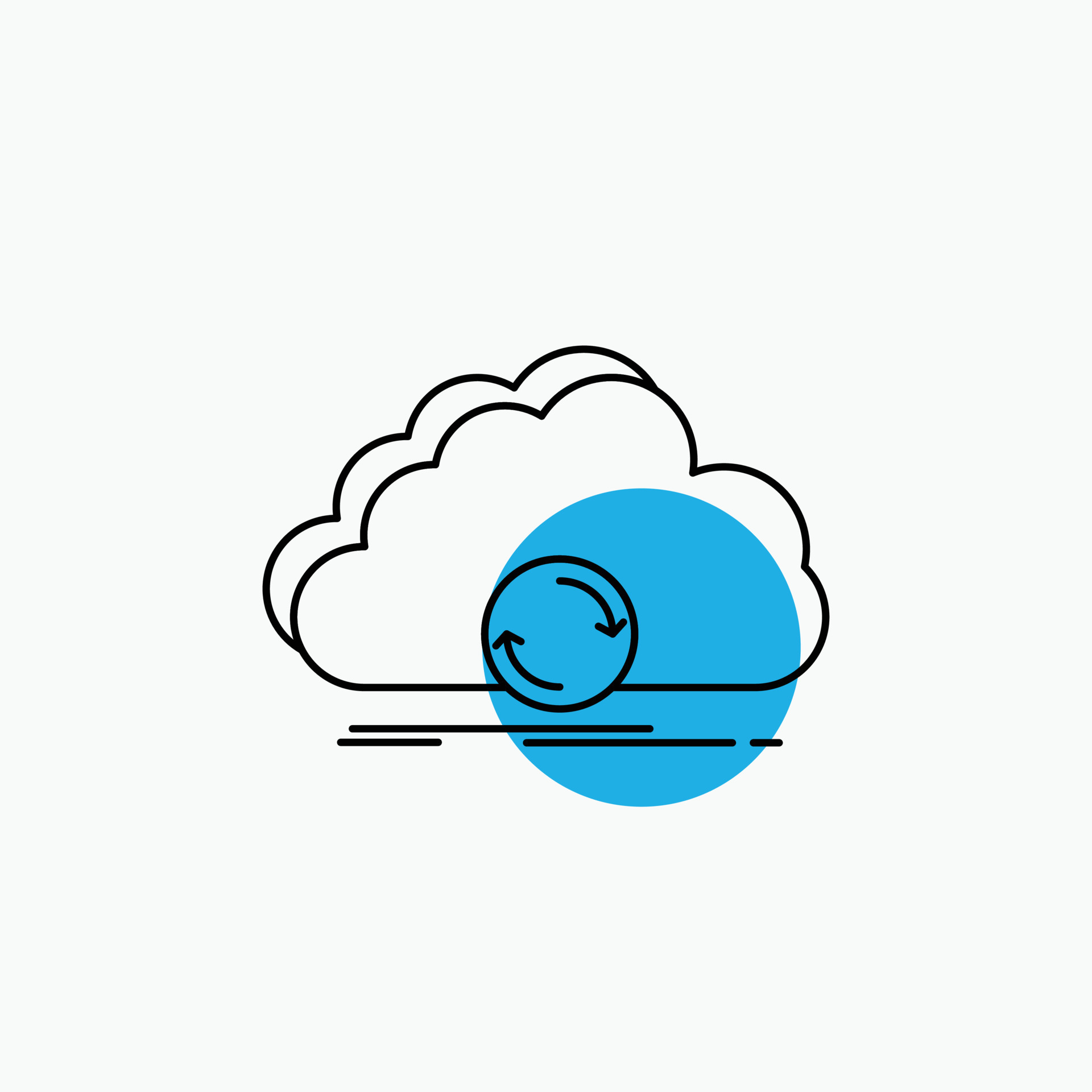 Cloud Syncing Sync Data Synchronization Line Icon 13044881 Vector