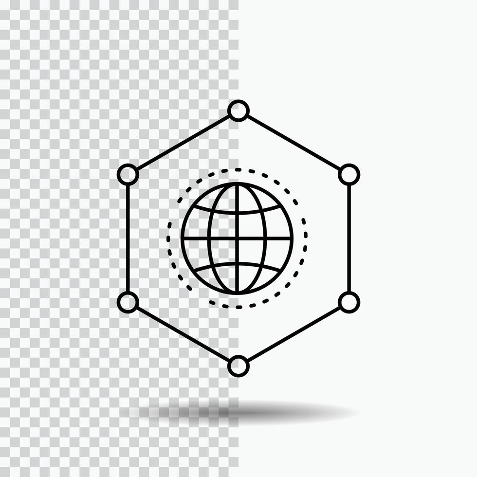 Network. Global. data. Connection. Business Line Icon on Transparent Background. Black Icon ...