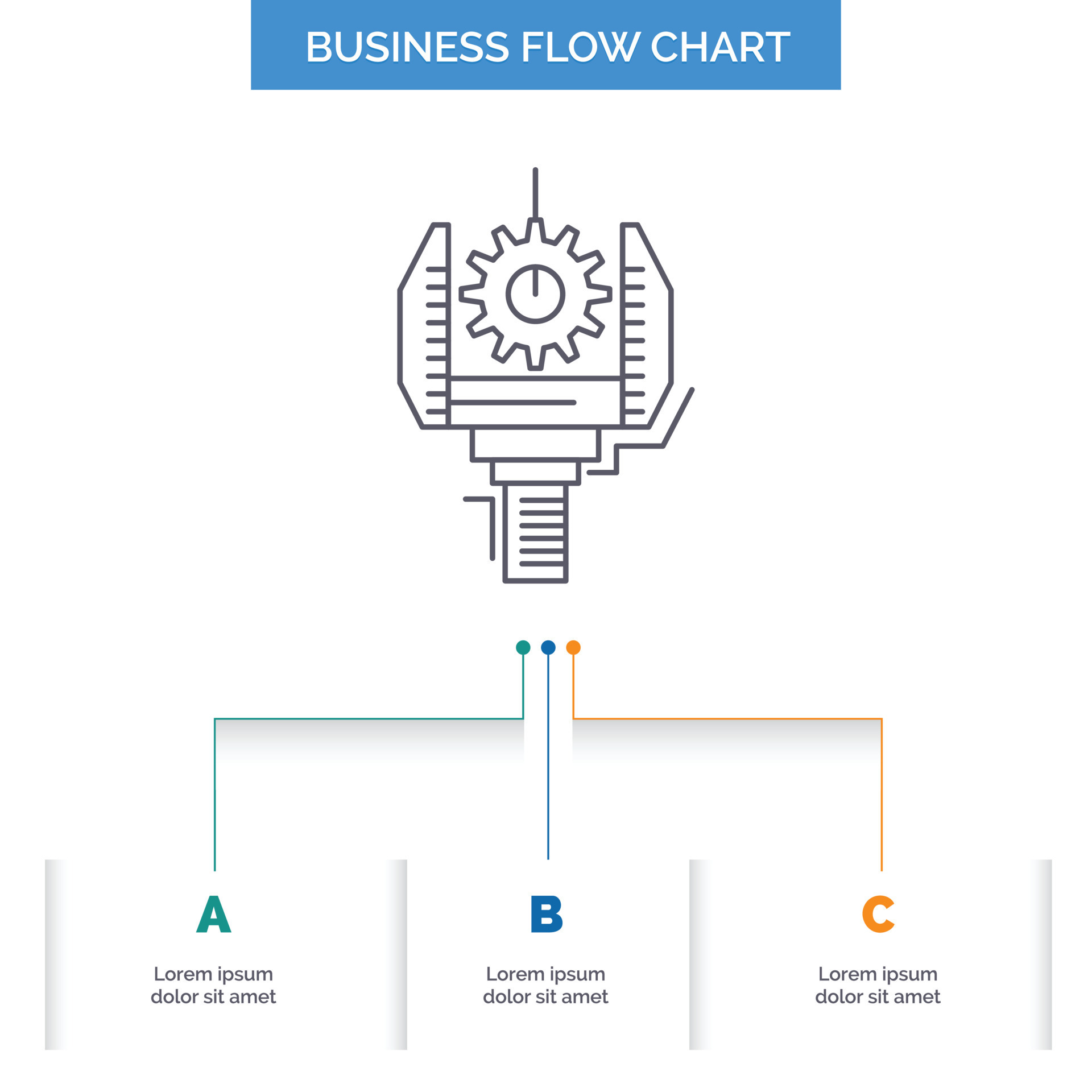 Automation Industry Machine Production Robotics Business Flow Chart Design With 3 Steps