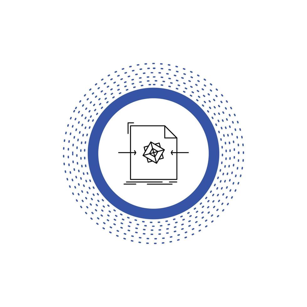3d Document File Object Processing Line Icon Vector Isolated Illustration 13045045 Vector
